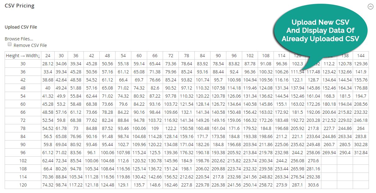 Magento 2 Csv Pricing Extension Csv Pricing Multiple Csv Table Matrix Based Custom Pricing