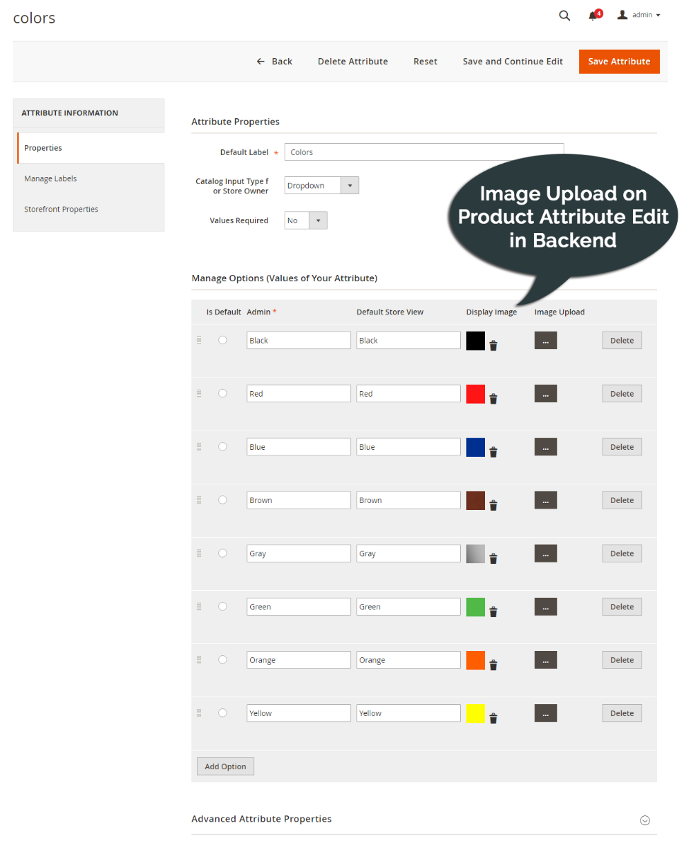 Magento 2 Attribute Option Image Extension